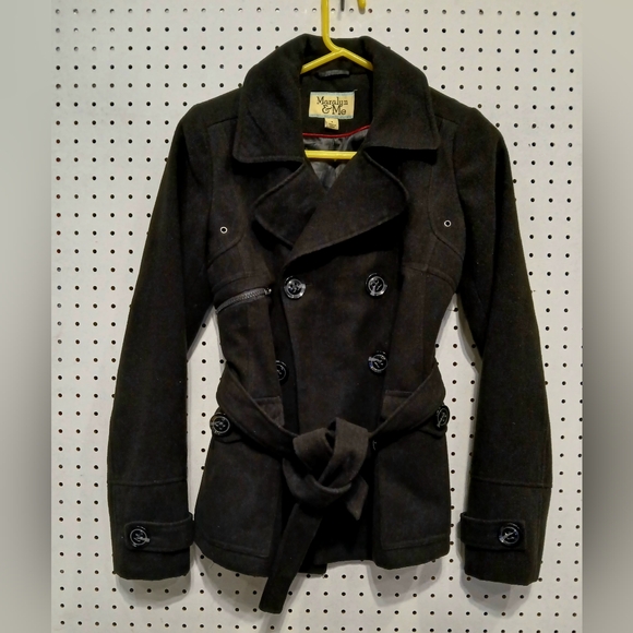 Maralyn & Me | Jackets & Coats | Maralyn Me Black Doublebreasted Pea ...